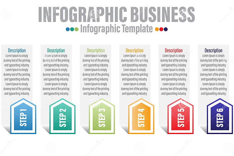 Vector Infographic Design with 6 Options or 6 Steps. Process Diagram ...
