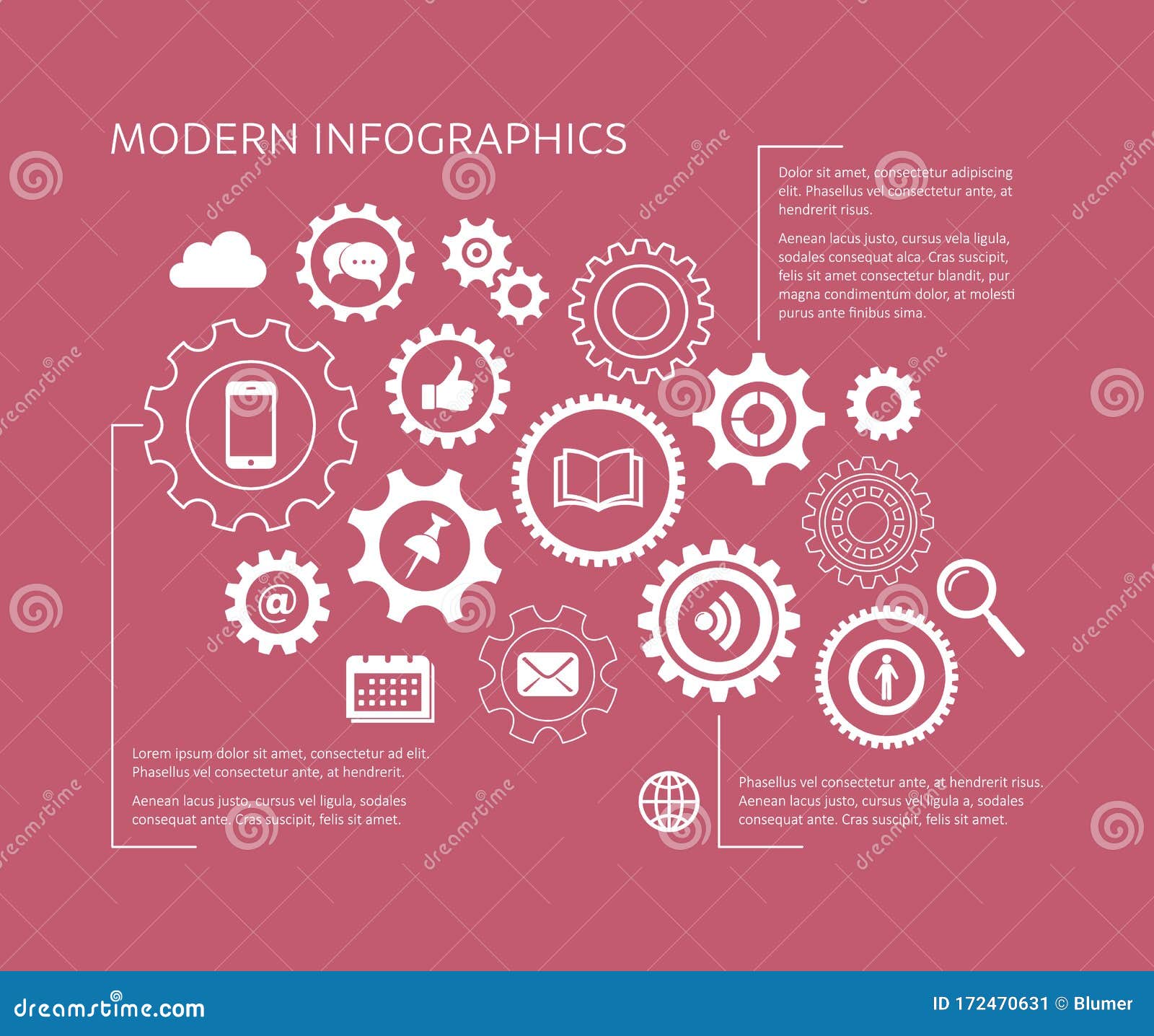 Vector Infographic Design Template with Gear Wheel Stock Vector ...