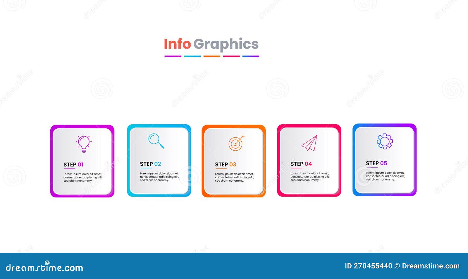 Infogaphics 4 Steps Cartoon Vector | CartoonDealer.com #46481617