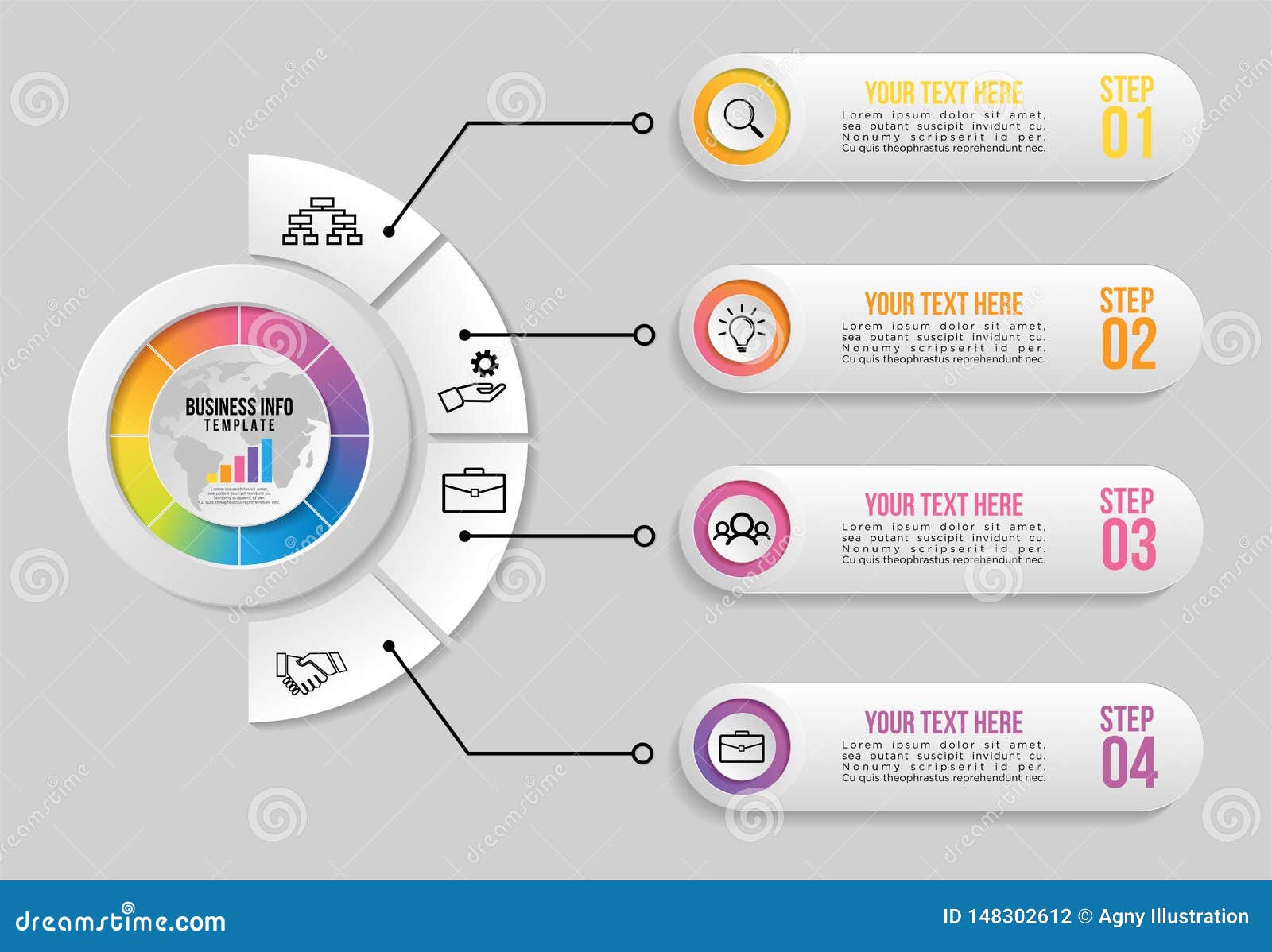 Vector Infographic Design Template with Options Steps and Marketing ...