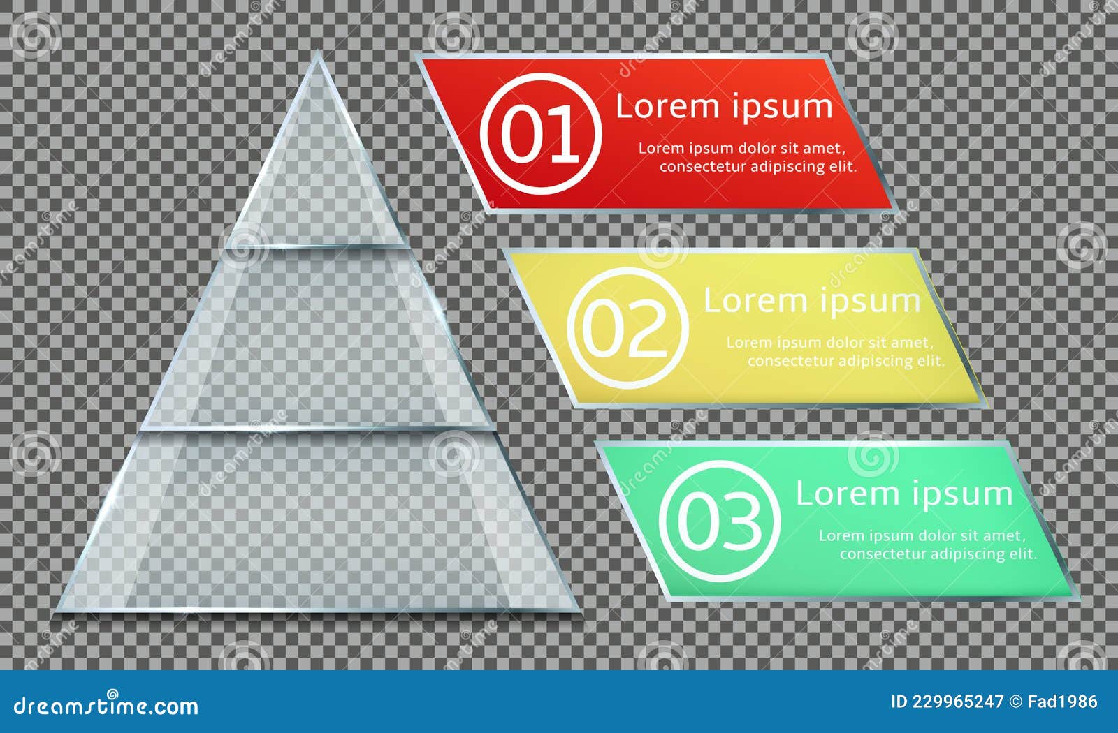 Vector Infographic Design Template Transparent Glass Pyramid Stock ...