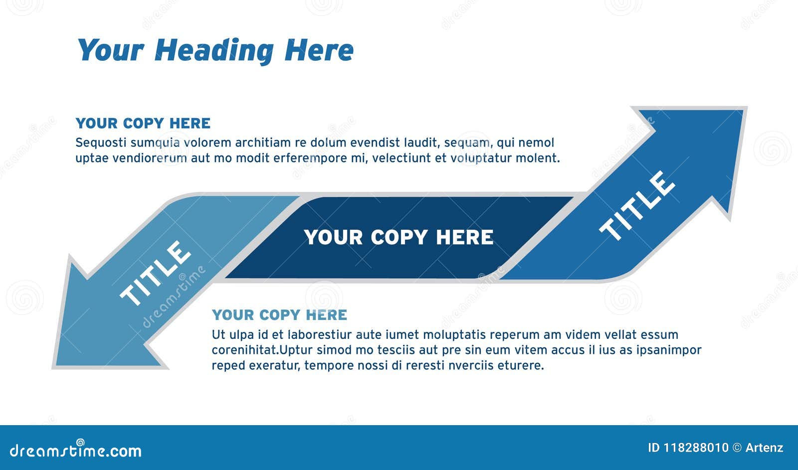 Vector Infographic Double Arrow Stock Vector - Illustration of editable ...