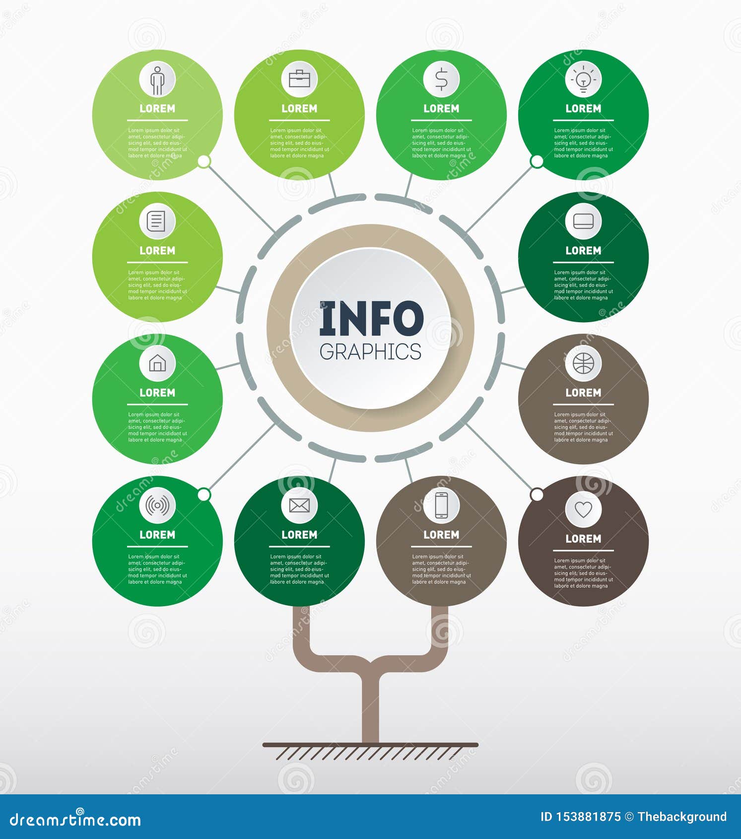 Vector Infographic of Eco Technology or Education Process with 12 ...