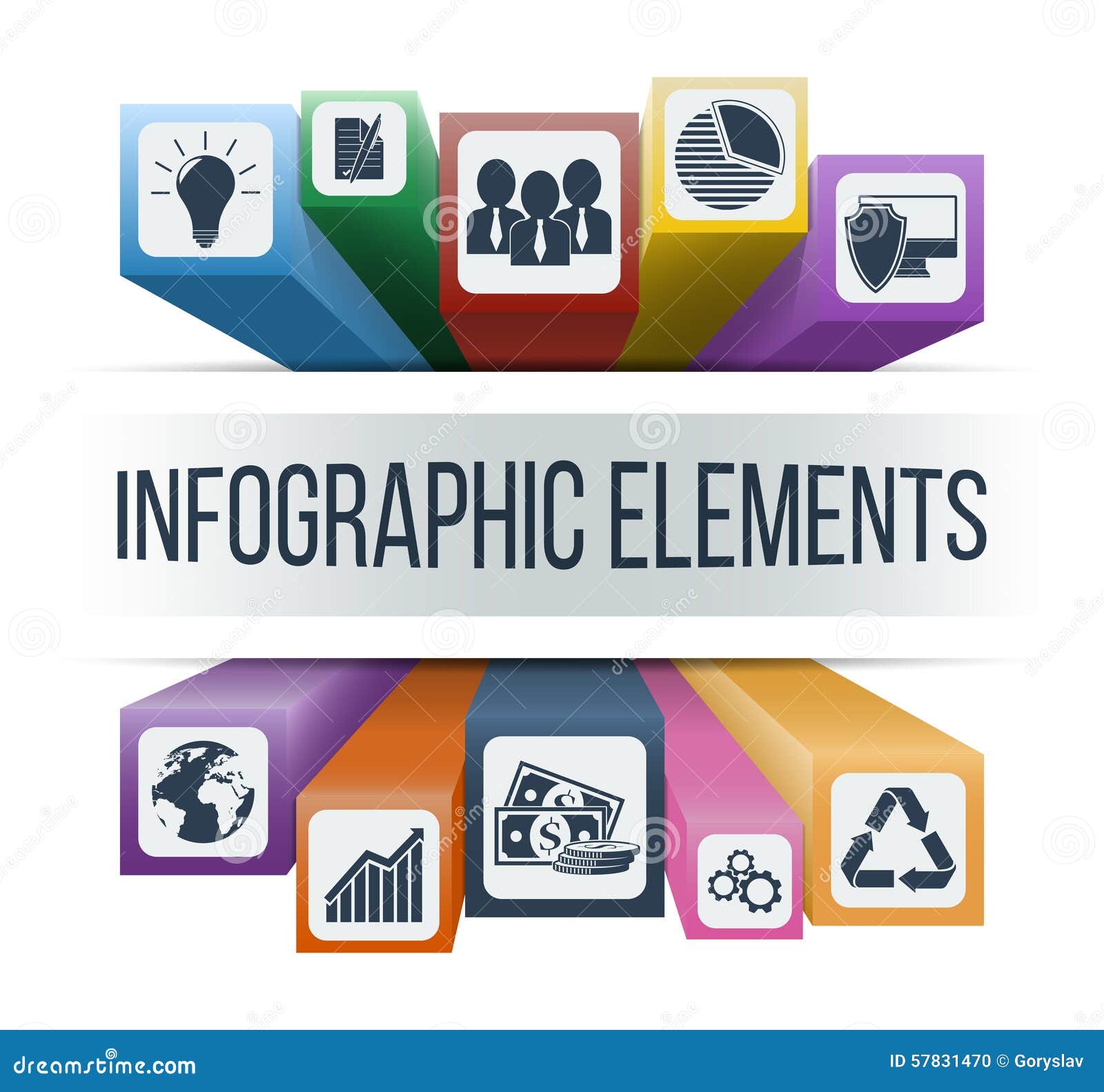 Vector Infographic Elements with Integrated Business Icons Stock Vector ...