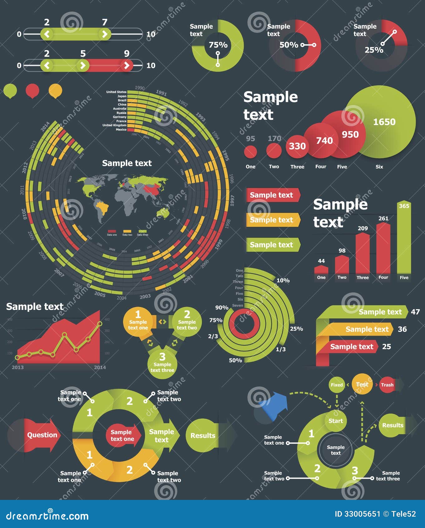Vector Infographic Elements Stock Vector - Illustration of graph ...
