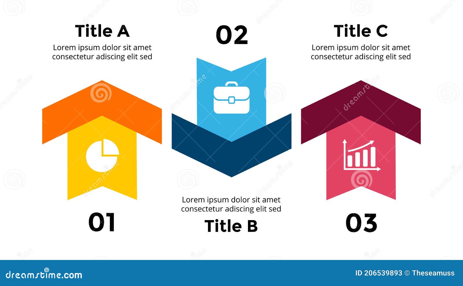 Arrows Vector Infographic. Presentation Slide Template. 3 Steps Chart ...