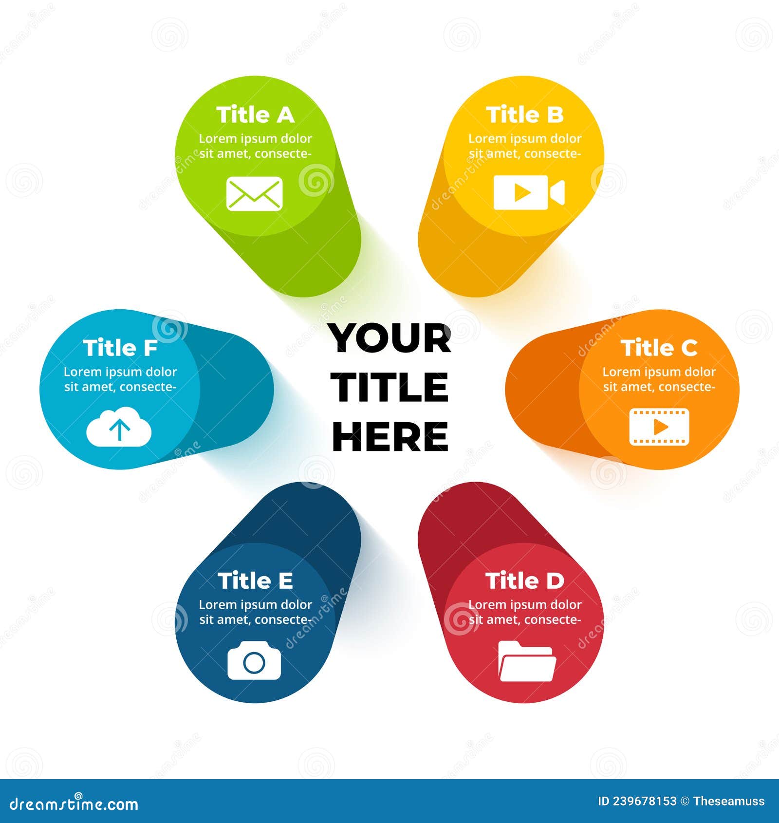 3D Vector Perspective Infographic. Presentation Slide Template. 6 Step ...