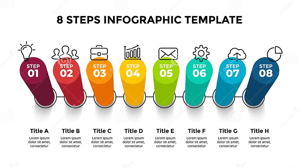 3D Vector Perspective Infographic. Presentation Slide Template. 8 Step ...