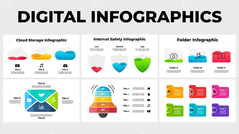 Digital Infographics Collection. Slide Templates Presentation. Internet ...
