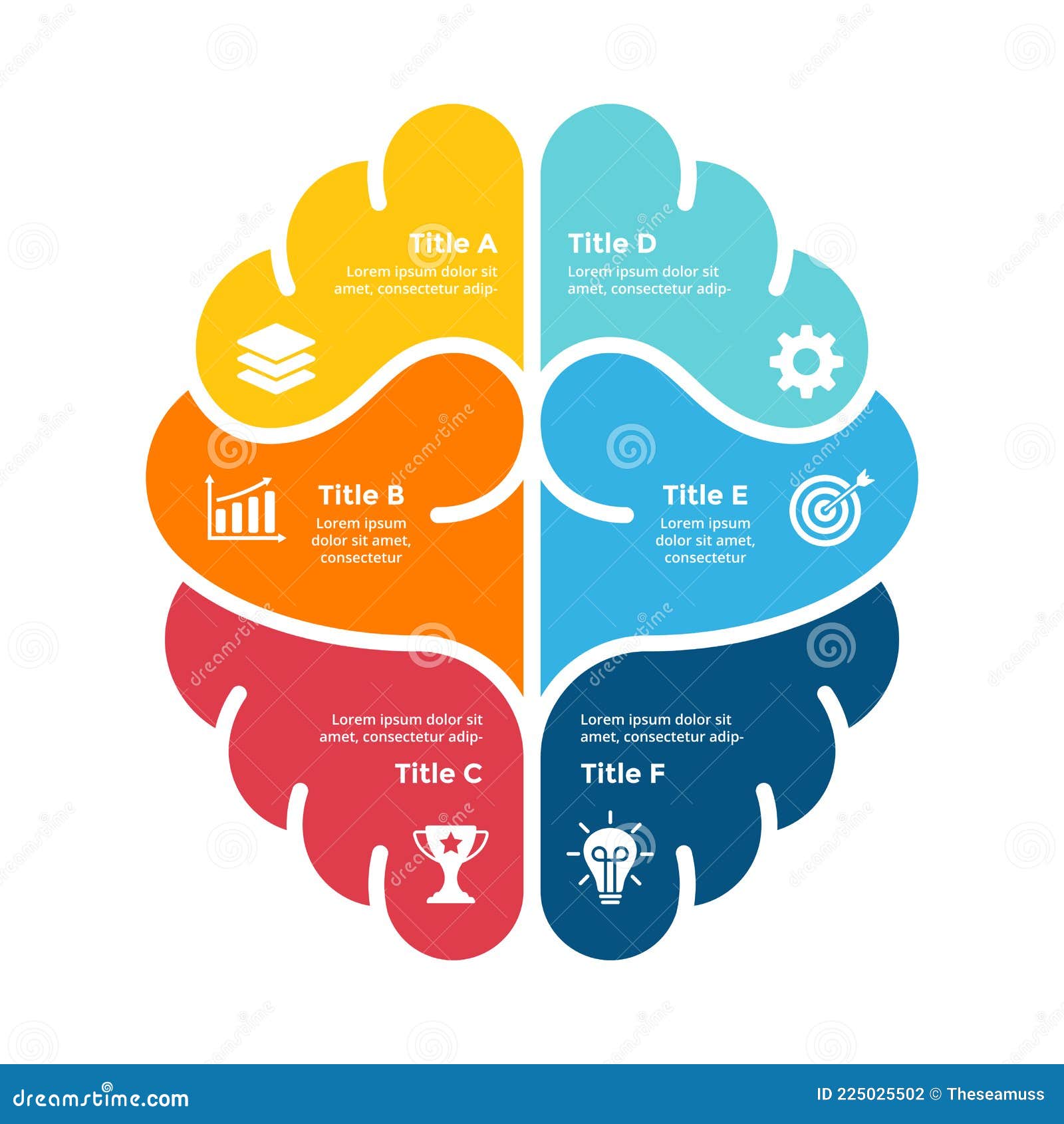 Human Brain Infographic. Left and Right Hemispheres. Vector Educational ...