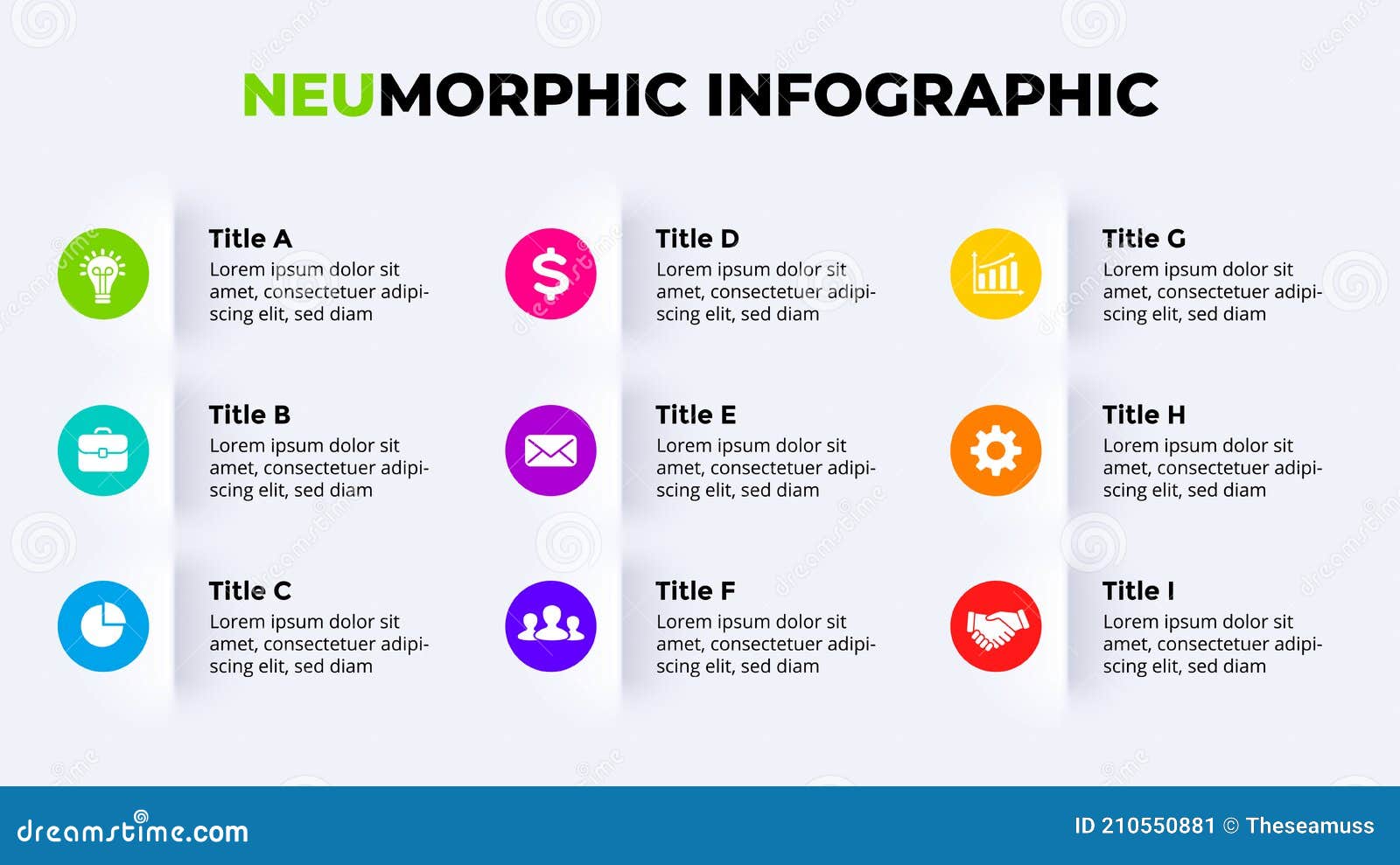 Neumorphic Vector Infographic. Presentation Slide Template. Neumorphism ...
