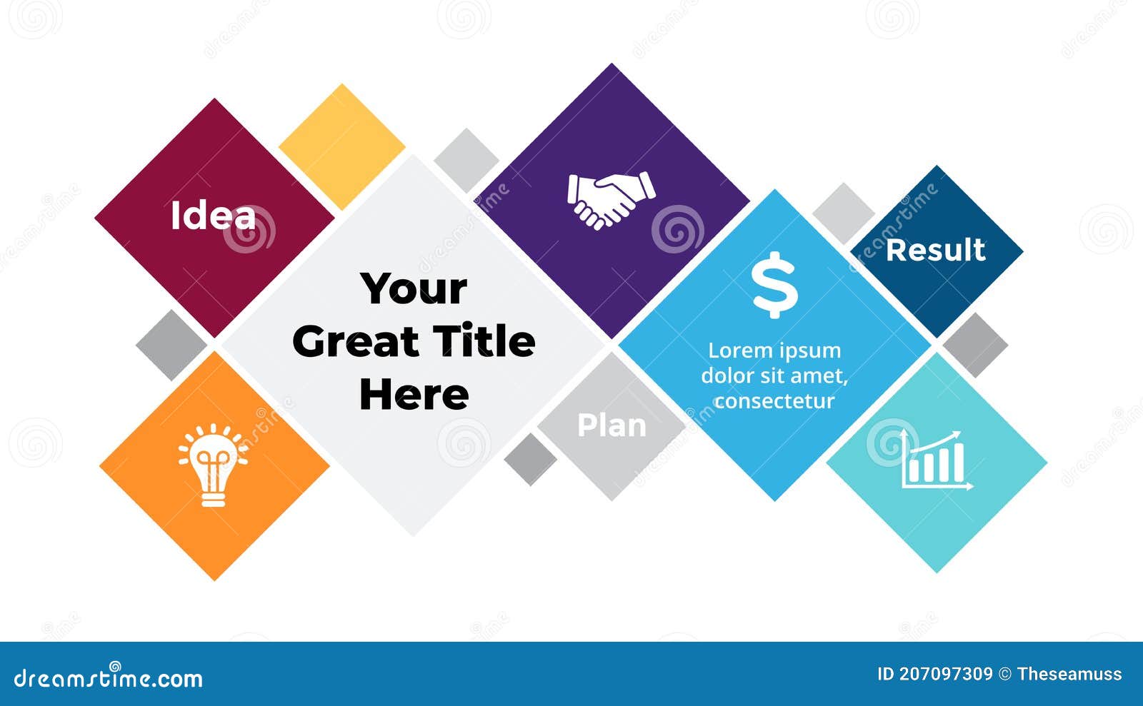 Squares Vector Infographic. Presentation Slide Template. Data ...