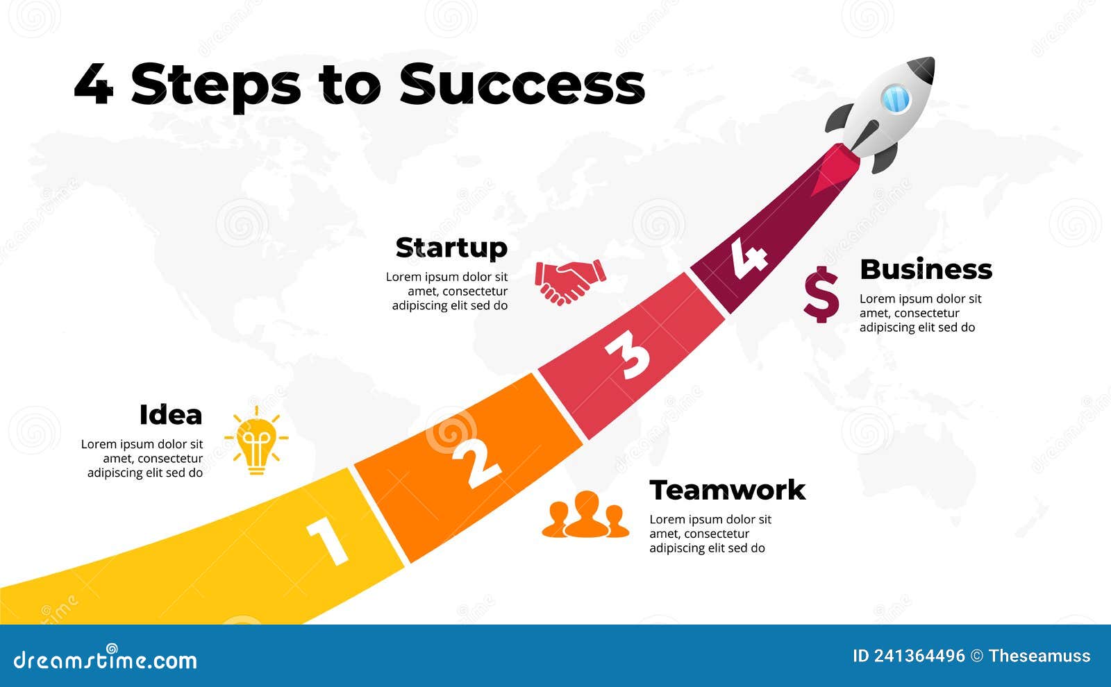 Startup Vector Infographic. Rocket Launch. Presentation Slide Template ...