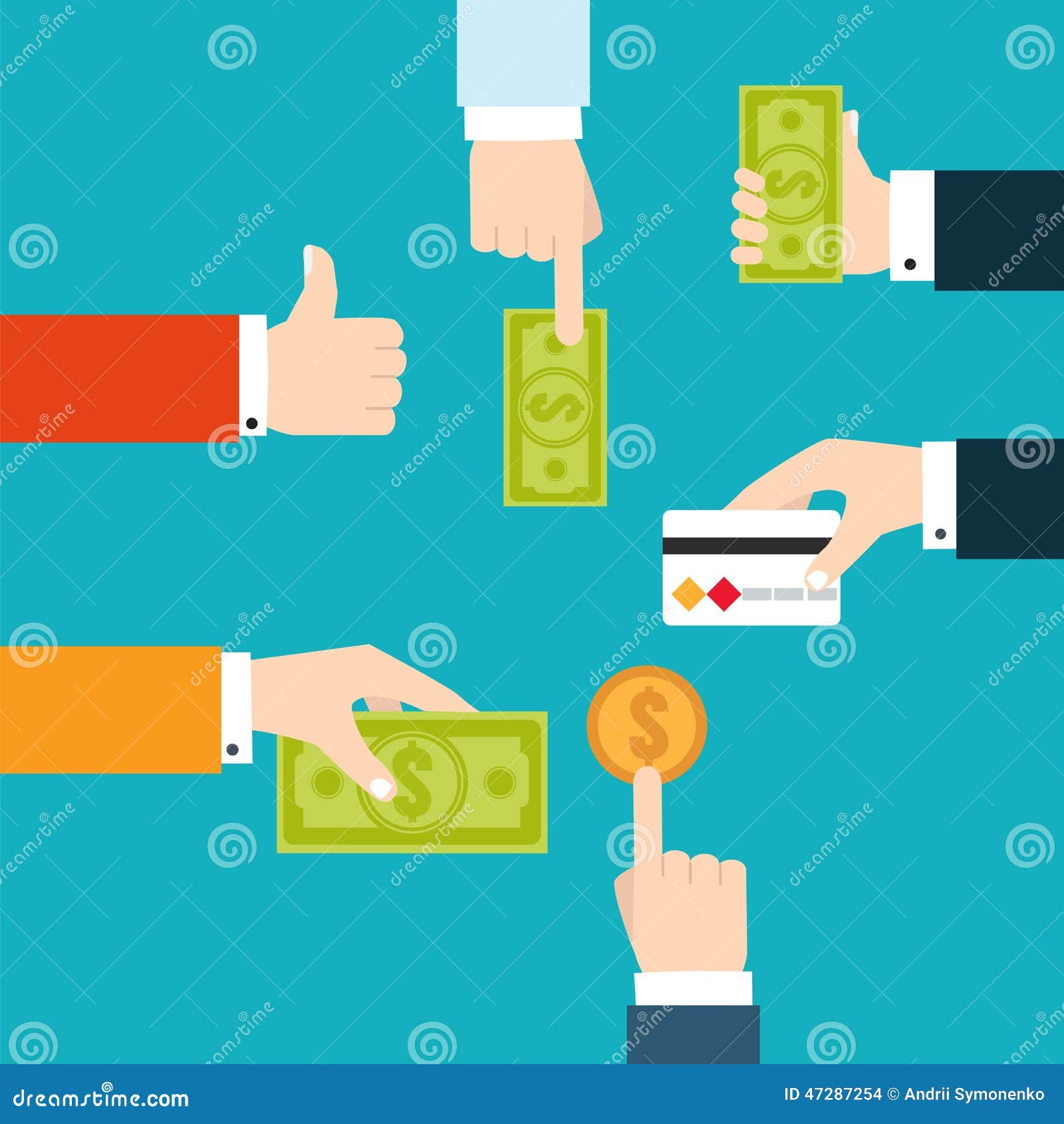 Infographic Financial Flowchart For Money Transfer Cartoon Vector ...