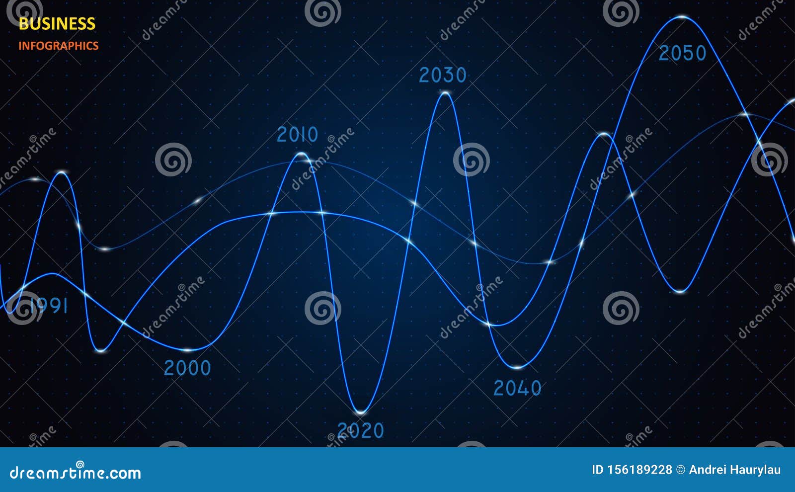 Vector Infographic in the Form of a Luminous Variable Graph. EPS 10 ...