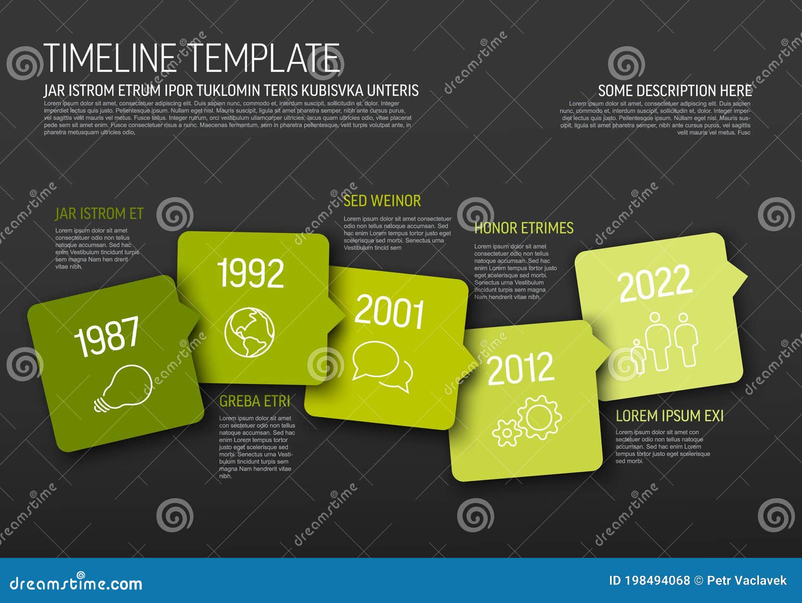 Horizontal Timeline Infographics 4 Steps For Business Cartoon Vector ...