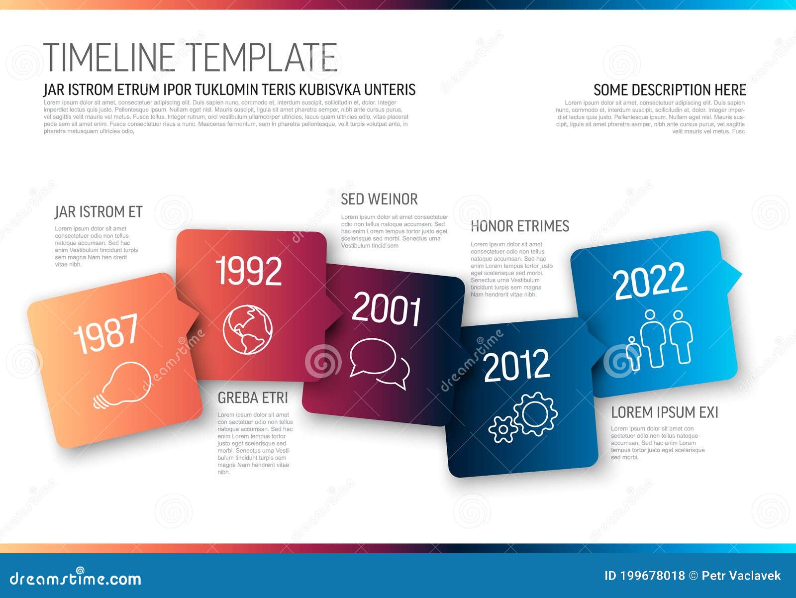 Horizontal Timeline Infographics 4 Steps For Business Cartoon Vector ...