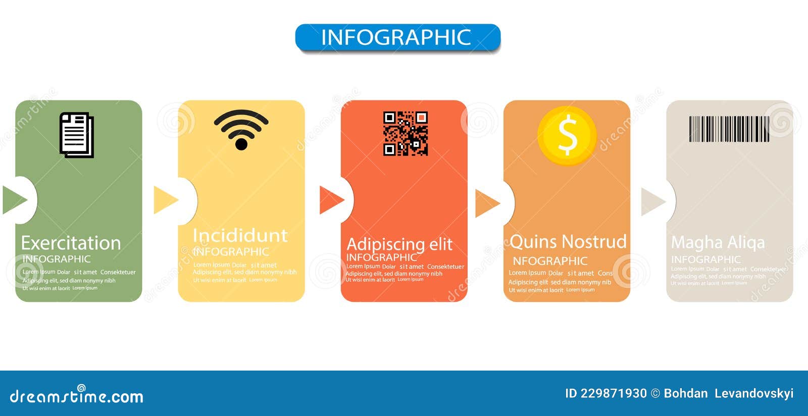 Vector Infographic Label Design Template with Icons and 5 Options or ...