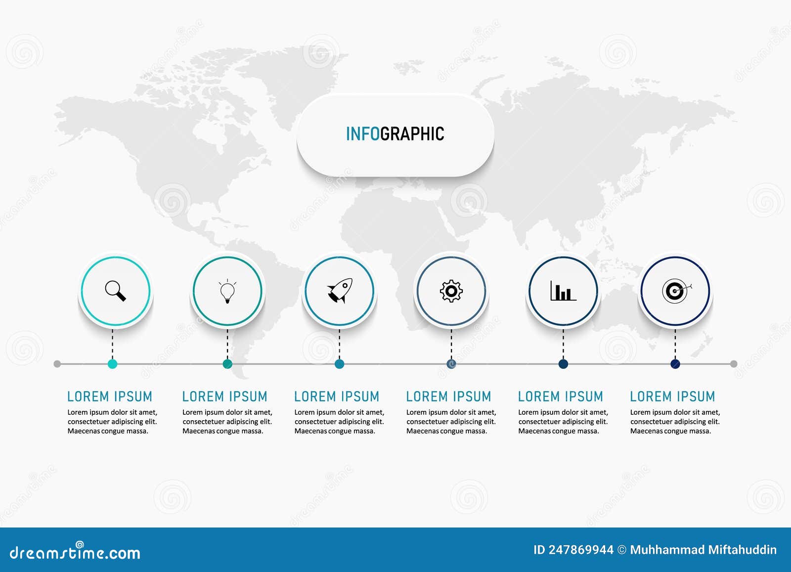 Vector Infographic Label Design Template with Icons and 6 Options or ...