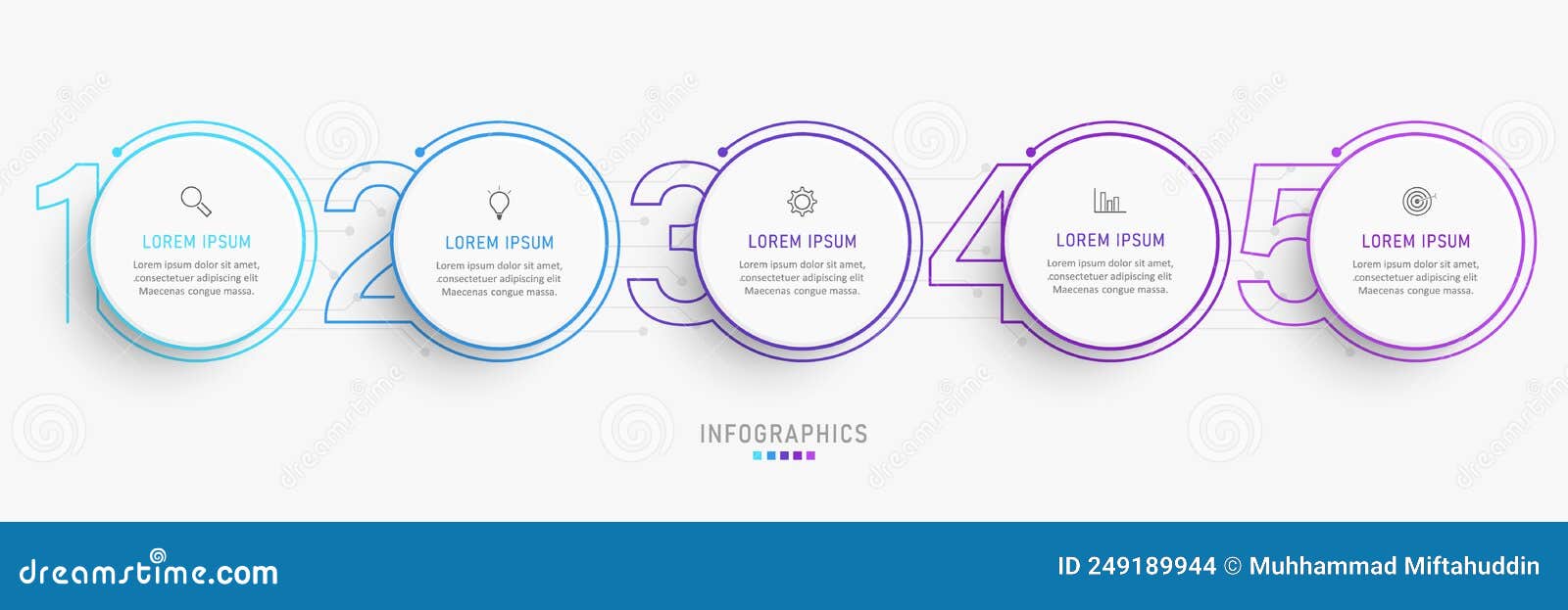 Vector Infographic Label Design Template with Icons and 5 Options or ...