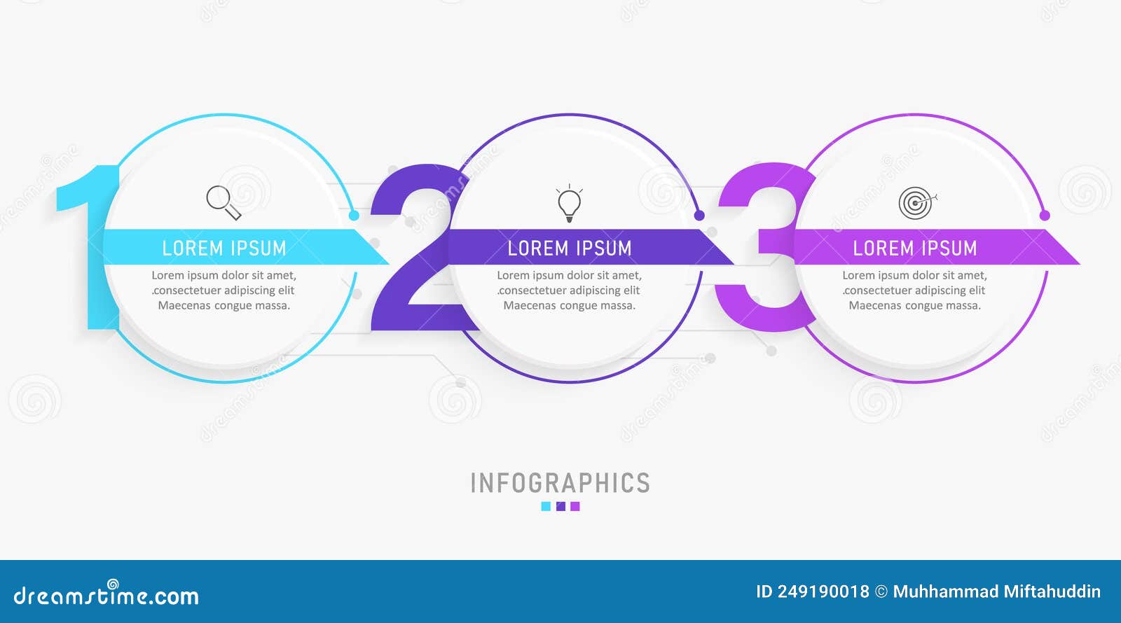 Vector Infographic Label Design Template with Icons and 3 Options or ...