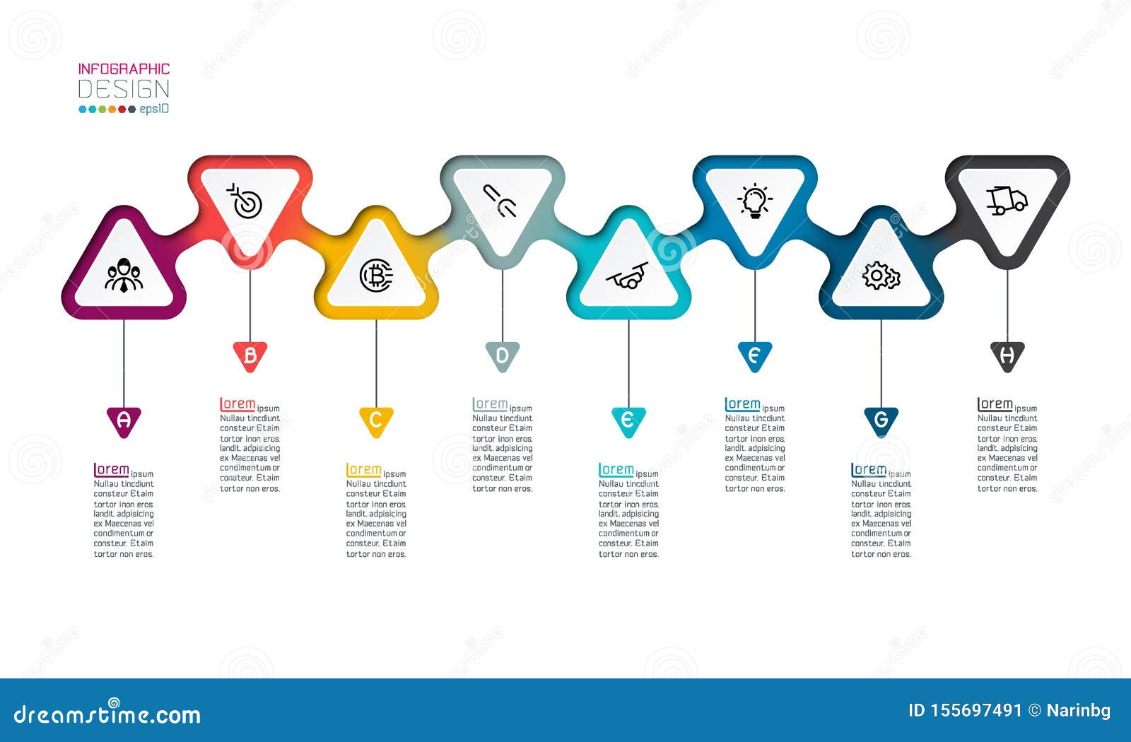 Vector Infographic Label Design with Triangle Column Designs Stock ...