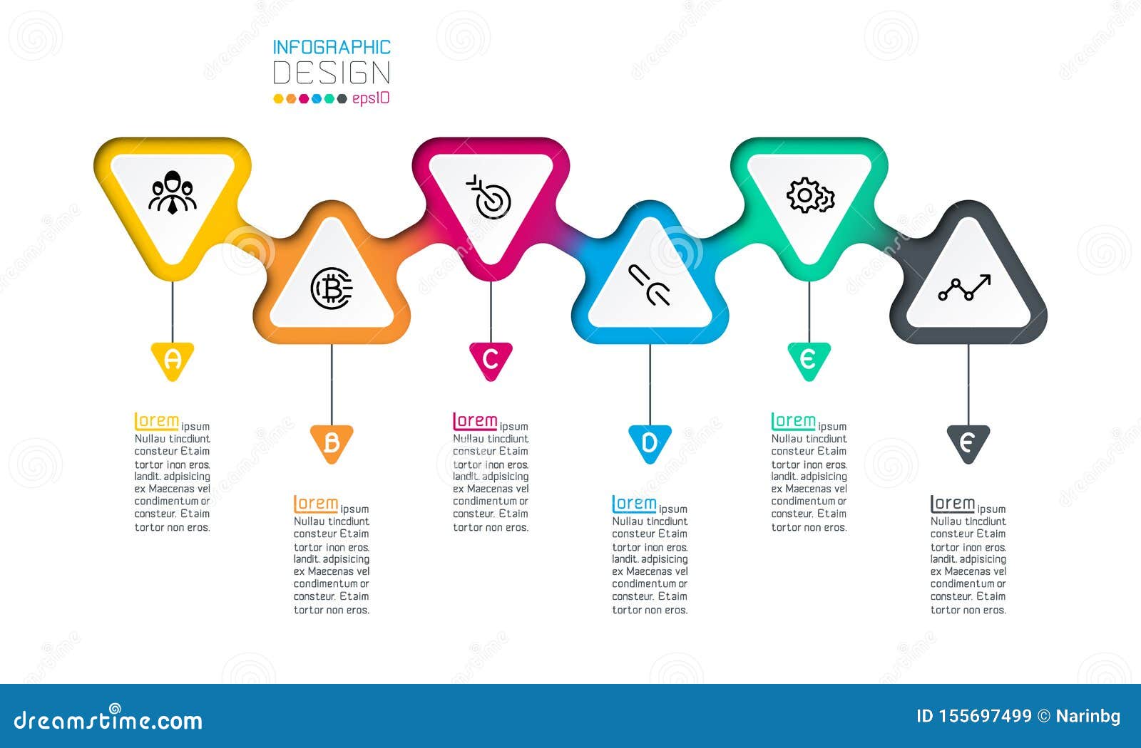 Vector Infographic Label Design with Triangle Column Designs Stock ...