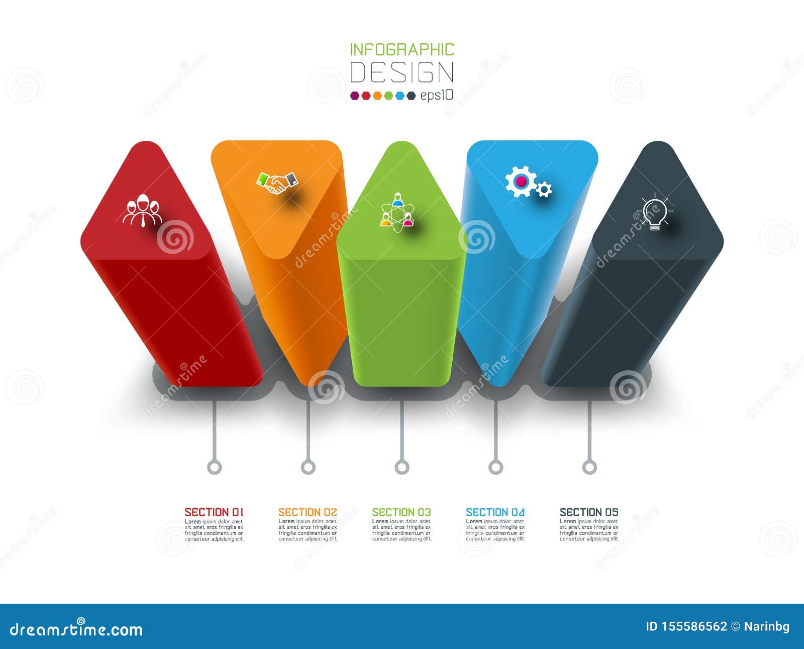 Vector Infographic Label Design with Triangle Column Designs Stock ...