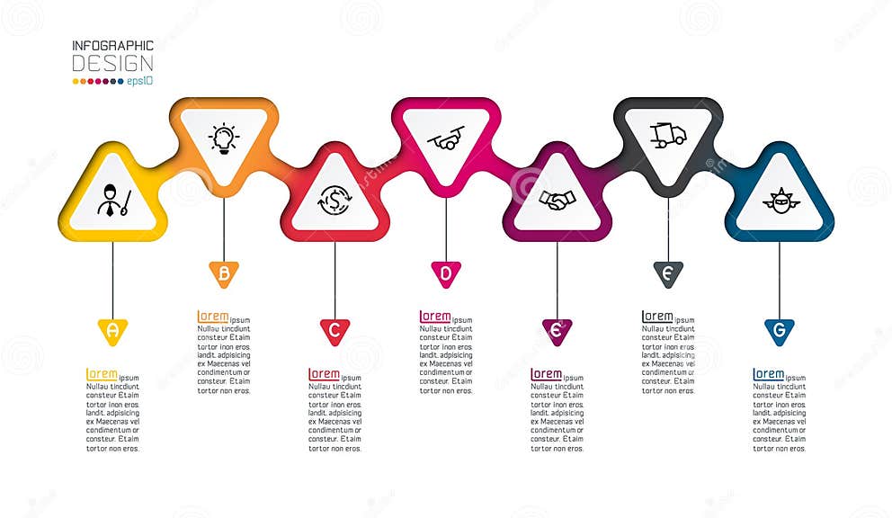Vector Infographic Label Design with Triangle Column Designs Stock ...