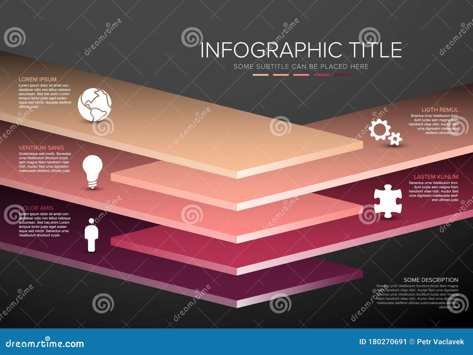 Vector Infographic Layers Desks Template Stock Vector - Illustration of ...