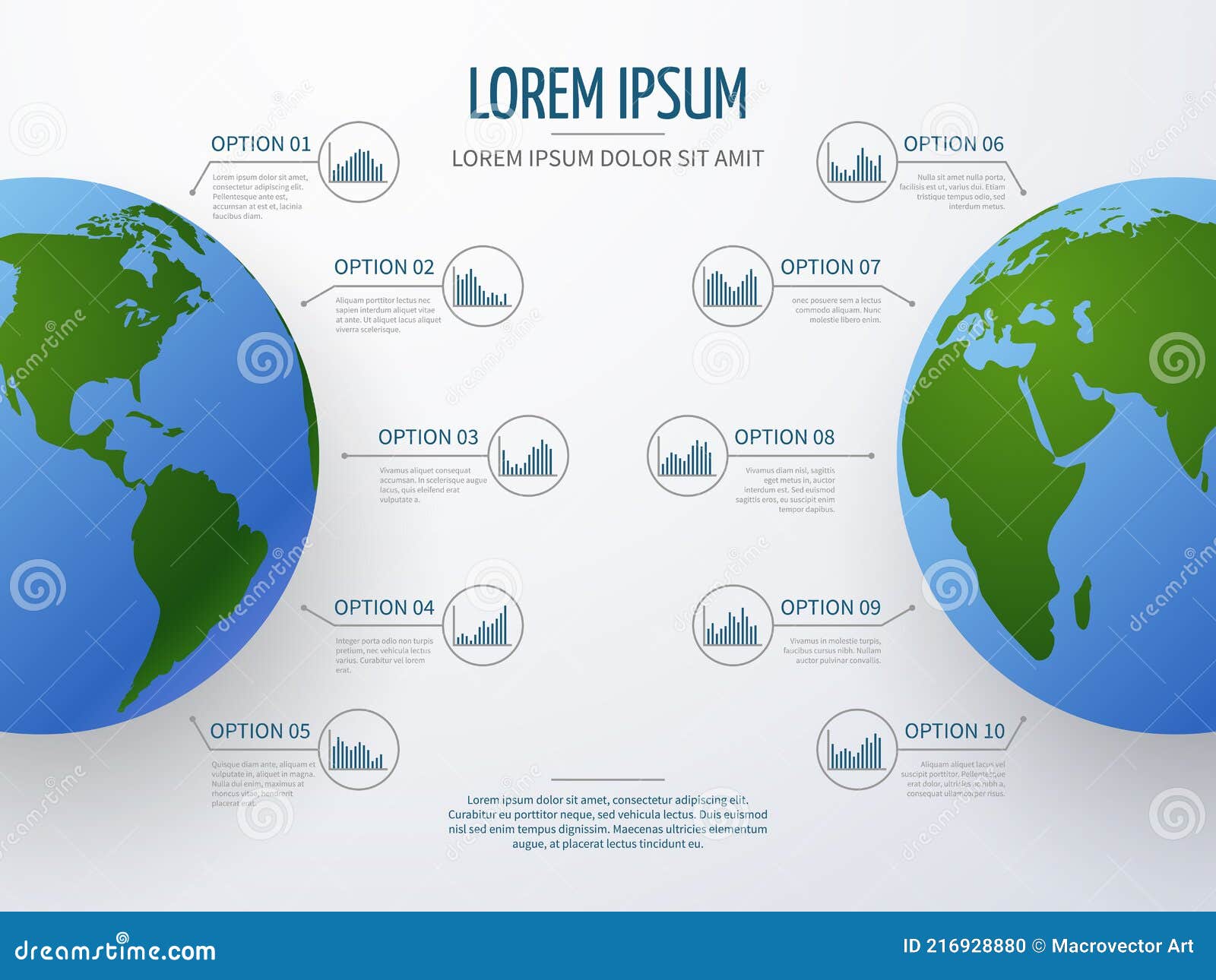 Vector Infographic Mockup with Globe and Diagrams Stock Vector ...