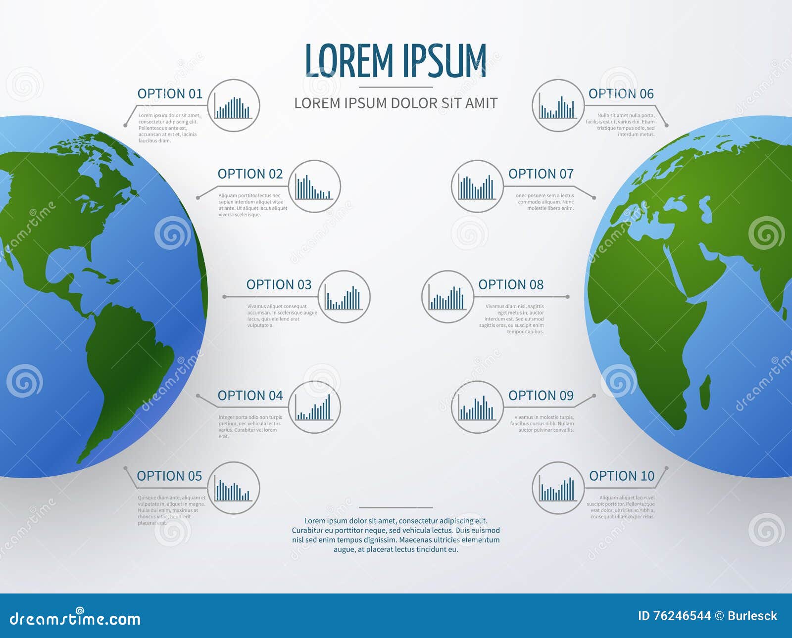 Vector Infographic Mockup with Globe and Diagrams Stock Vector - Illustration of geography, info ...
