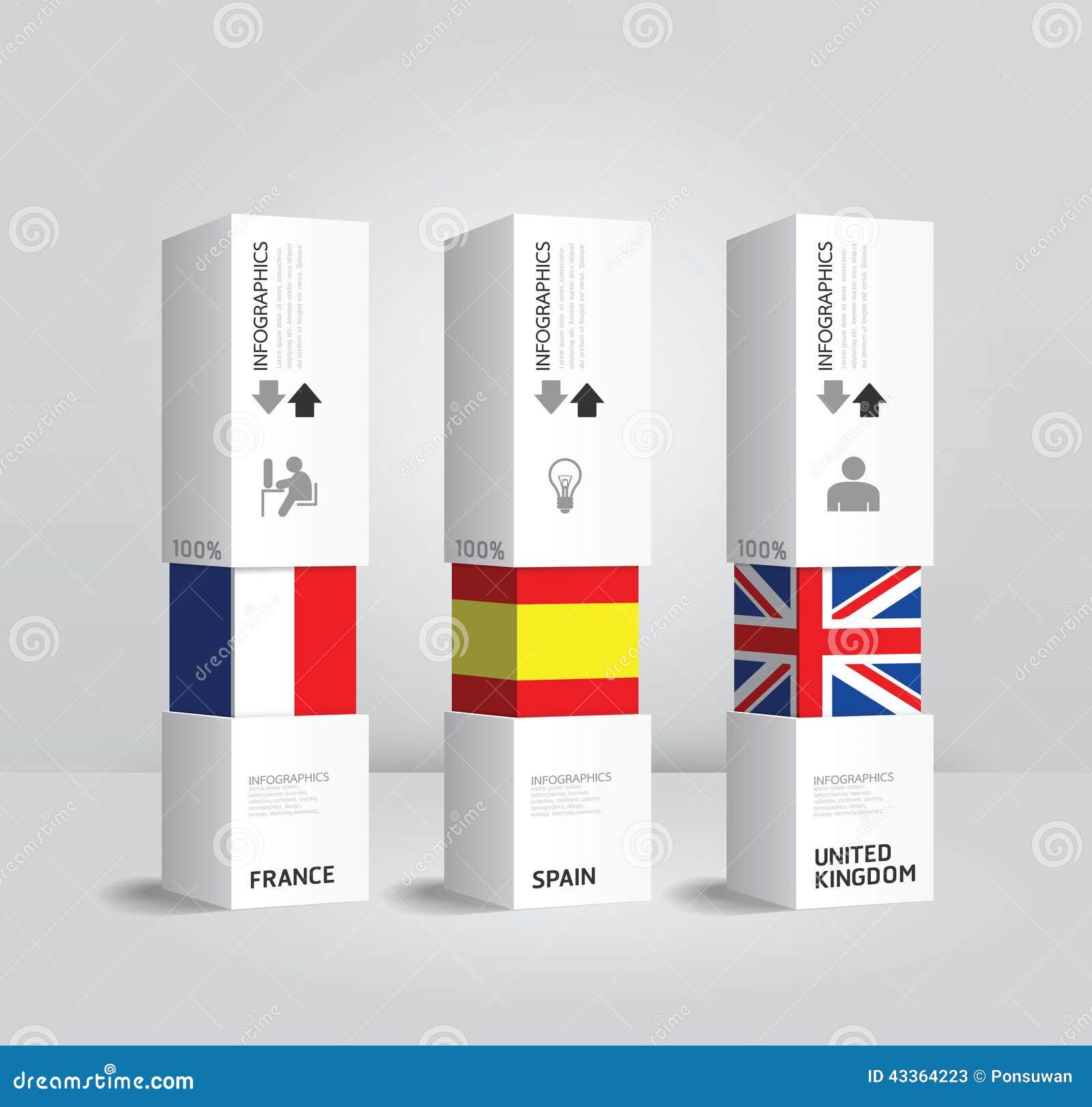 Vector Infographic Modern Box National Design Minimal Style . Stock ...