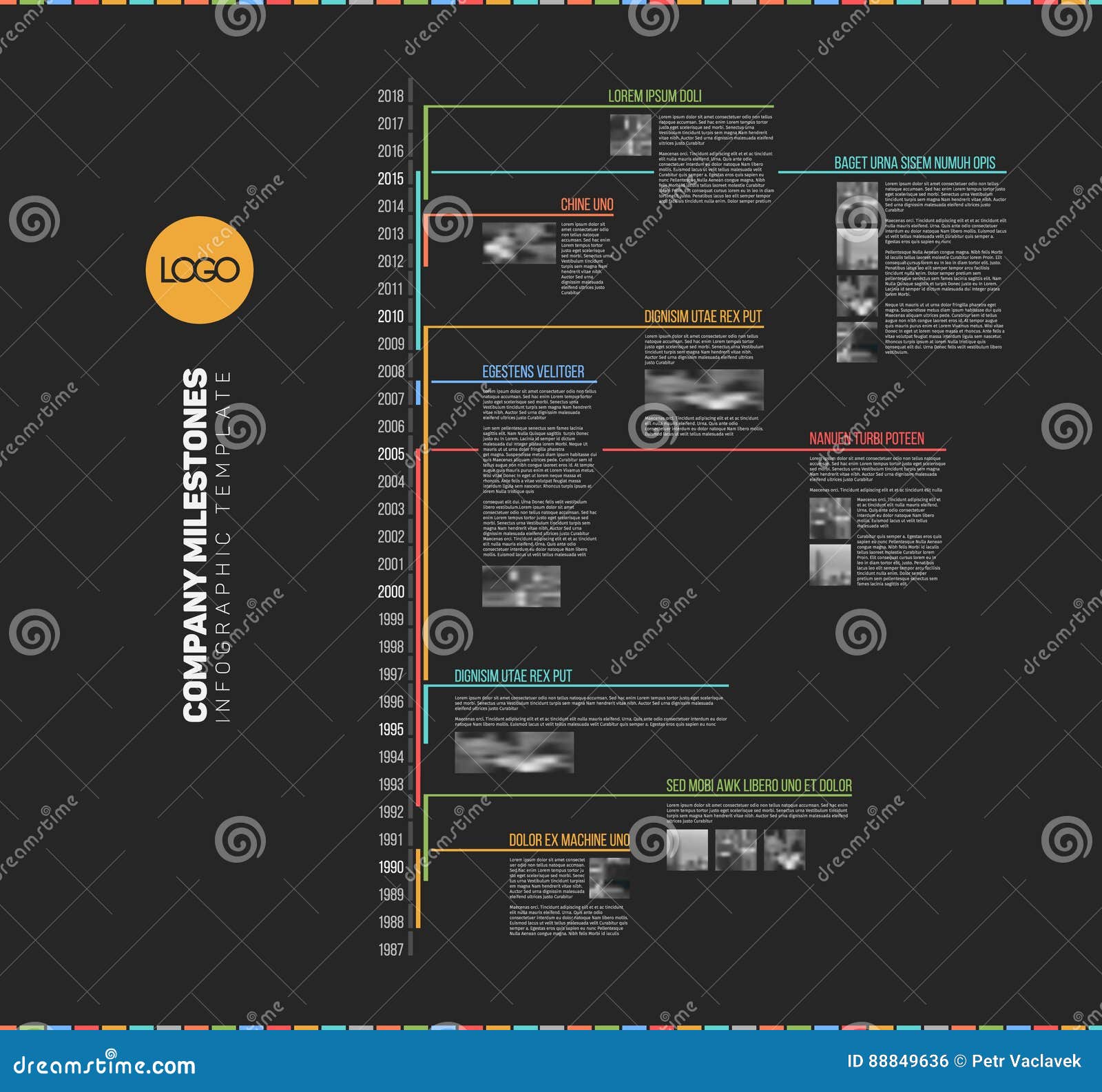 Vector Infographic Multi Timeline Report Template Stock Vector ...