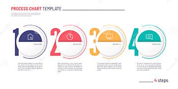 Vector Infographic Numbered Process Chart Template. Four Steps Stock ...