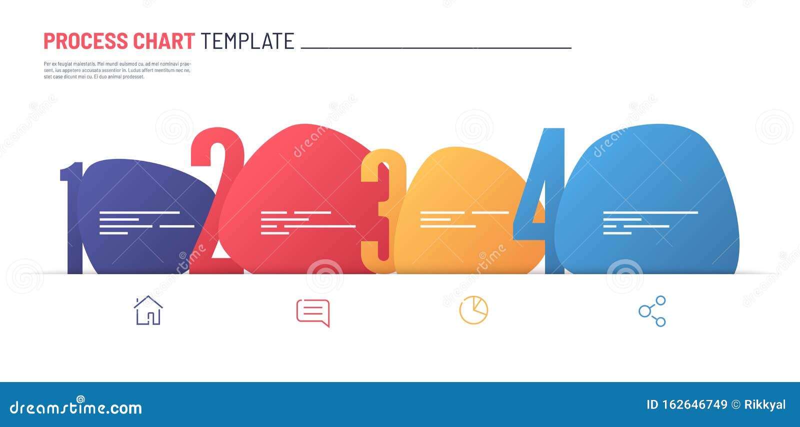 Vector Infographic Numbered Process Chart Template. Four Steps Stock ...