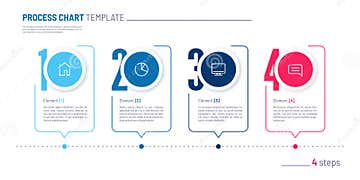 Vector Infographic Numbered Process Chart Template. Four Steps Stock ...