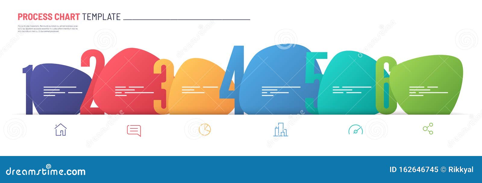 Vector Infographic Numbered Process Chart Template. Six Steps Stock ...