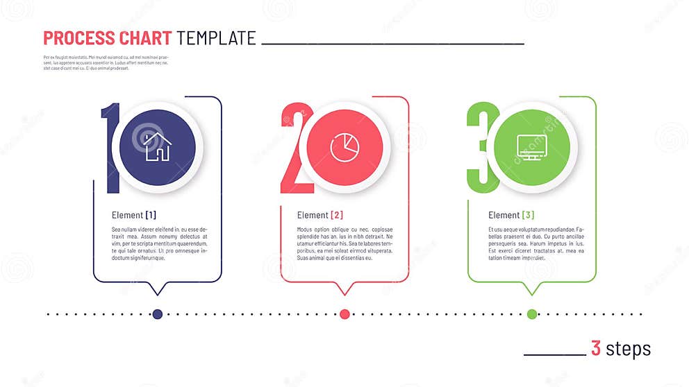 Vector Infographic Numbered Process Chart Template. Three Steps Stock ...