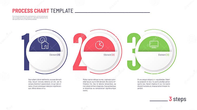 Vector Infographic Numbered Process Chart Template. Three Steps Stock ...