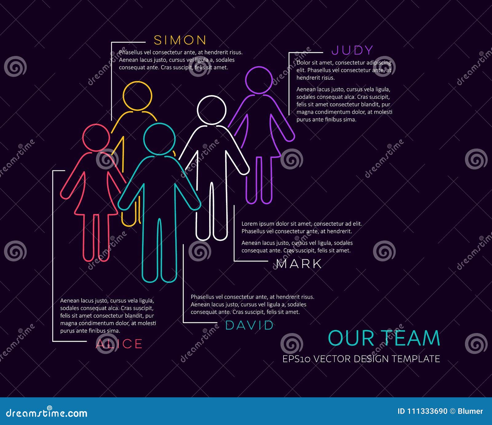 Vector Infographic Our Team Design Stock Vector Illustration Of