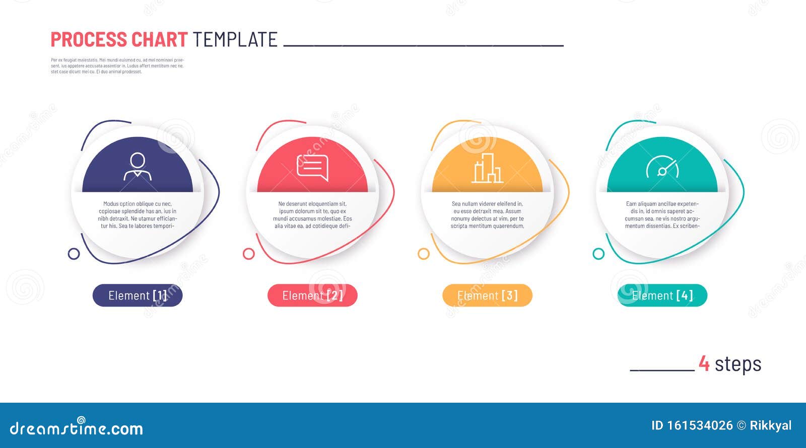 Vector Infographic Process Chart Template. Four Steps Stock Vector ...