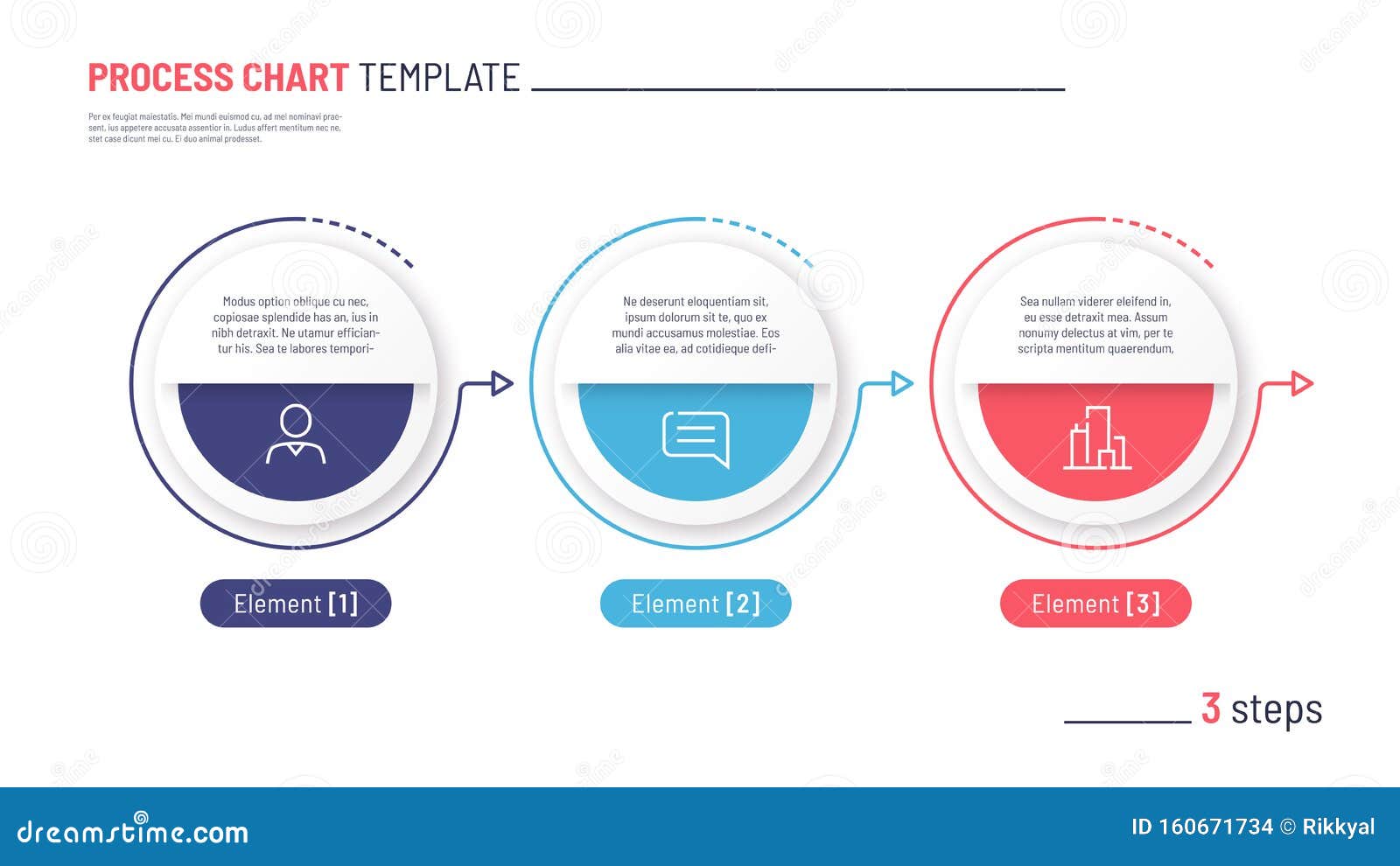 Vector Infographic Process Chart Template. Three Steps Stock Vector - Illustration of ...