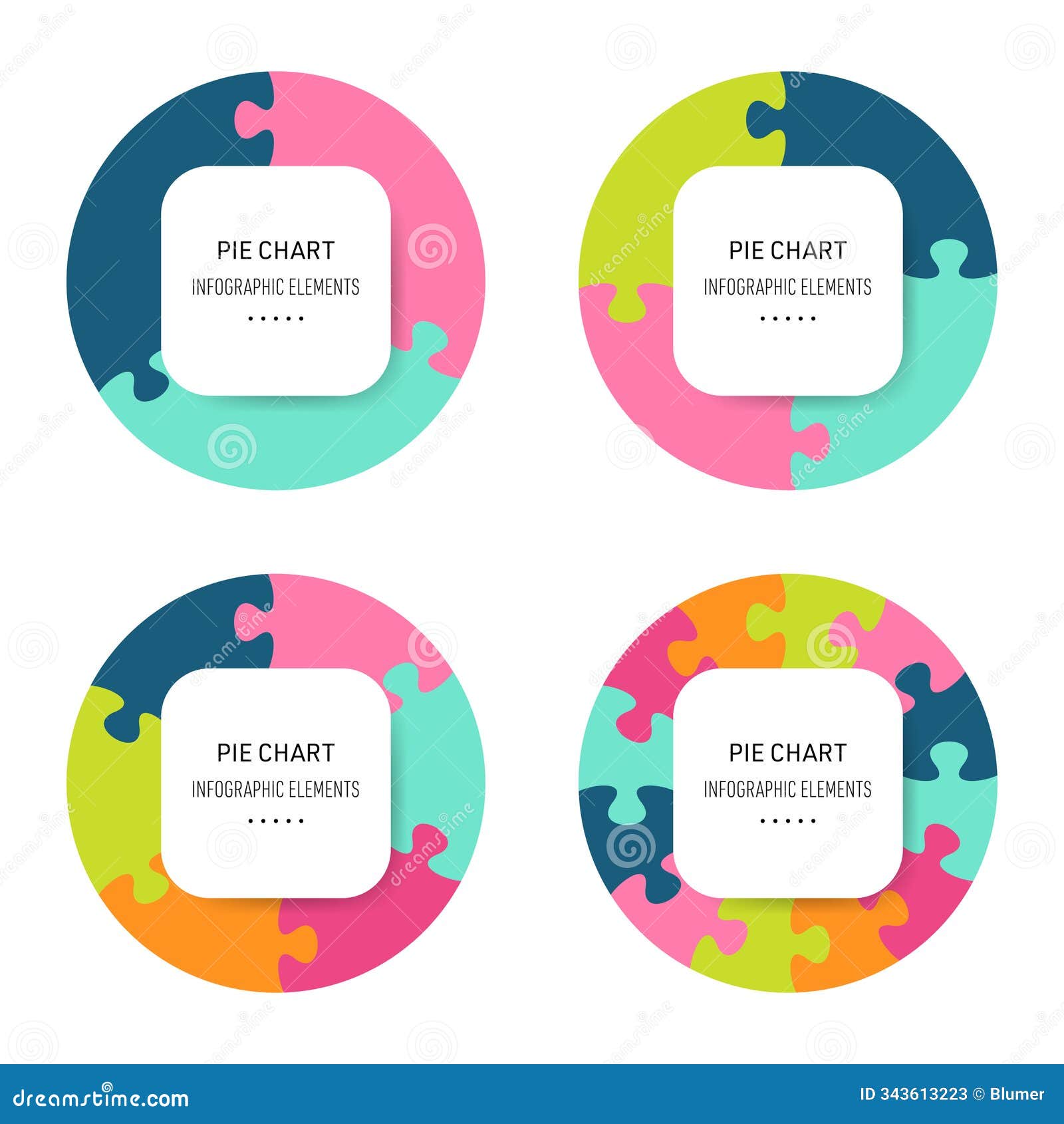 Vector Infographic Puzzle Pie Chart Diagram Set Stock Vector ... Vector Infographic Puzzle Pie Chart Diagram Set Stock Vector ...
