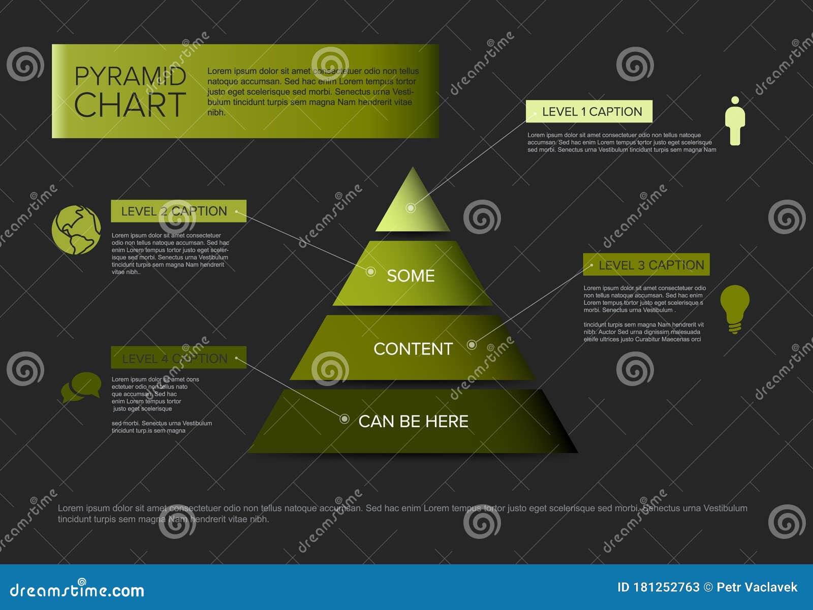 Vector Infographic Pyramid Chart Diagram Template Stock Vector ...
