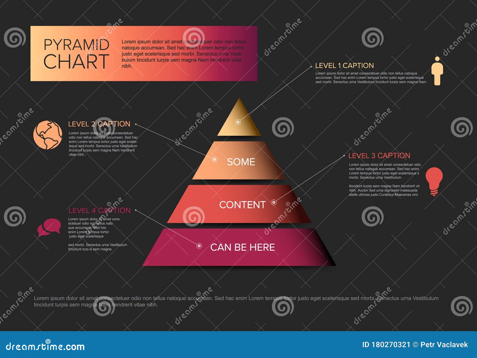 Vector Infographic Pyramid Chart Diagram Template Stock Vector ...