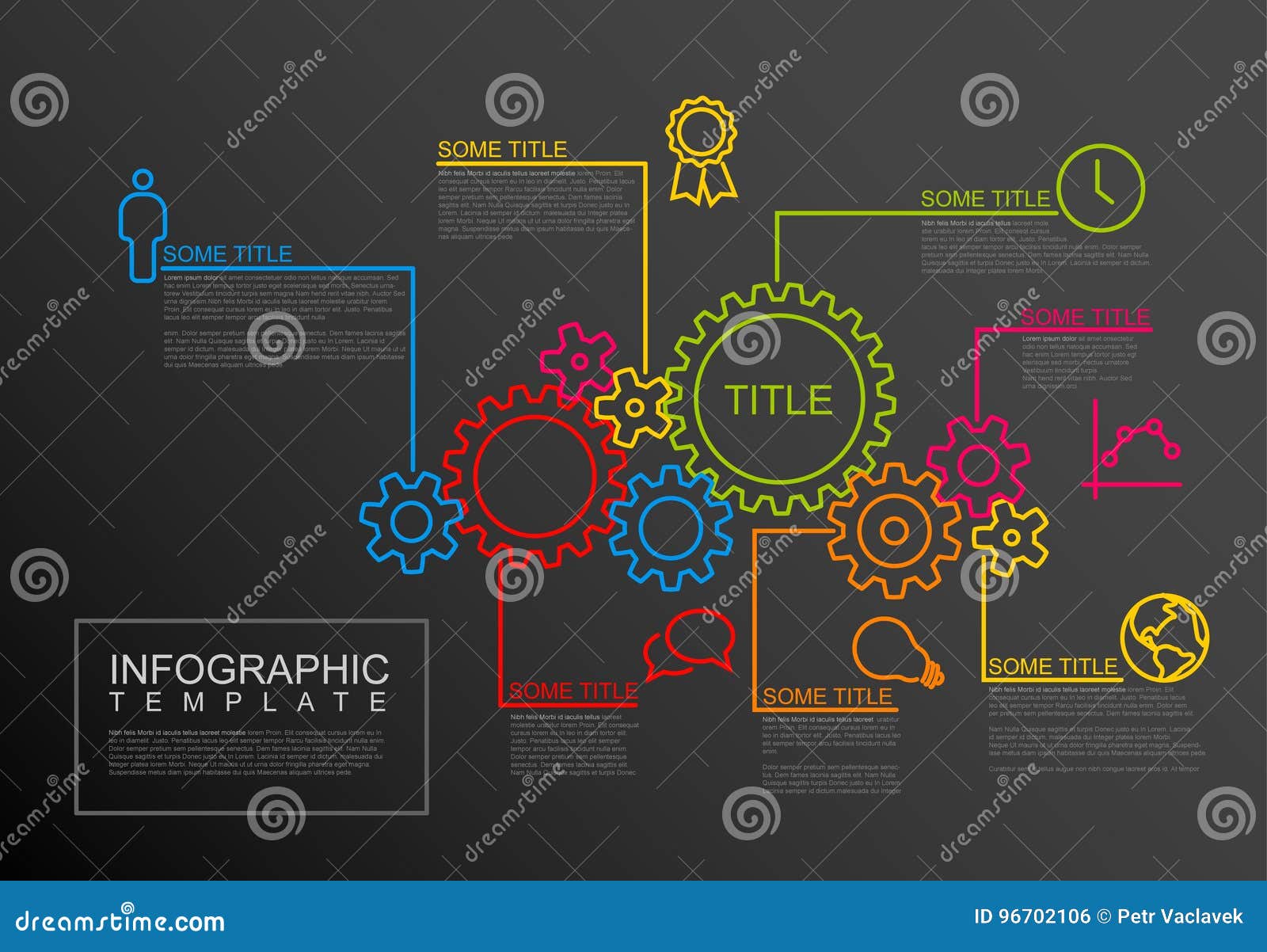 Vector Infographic Report Template with Gear Wheels Stock Vector ...