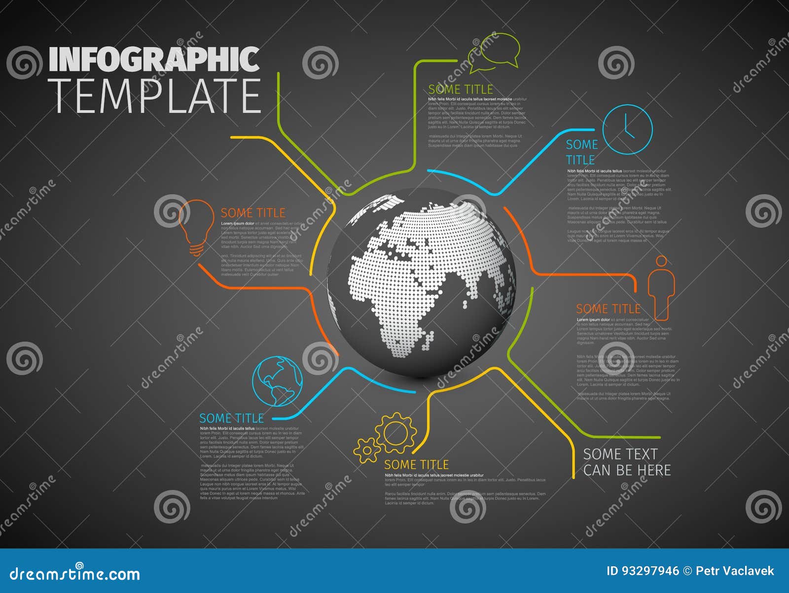 Vector Infographic Report Template with Globe Stock Vector ...