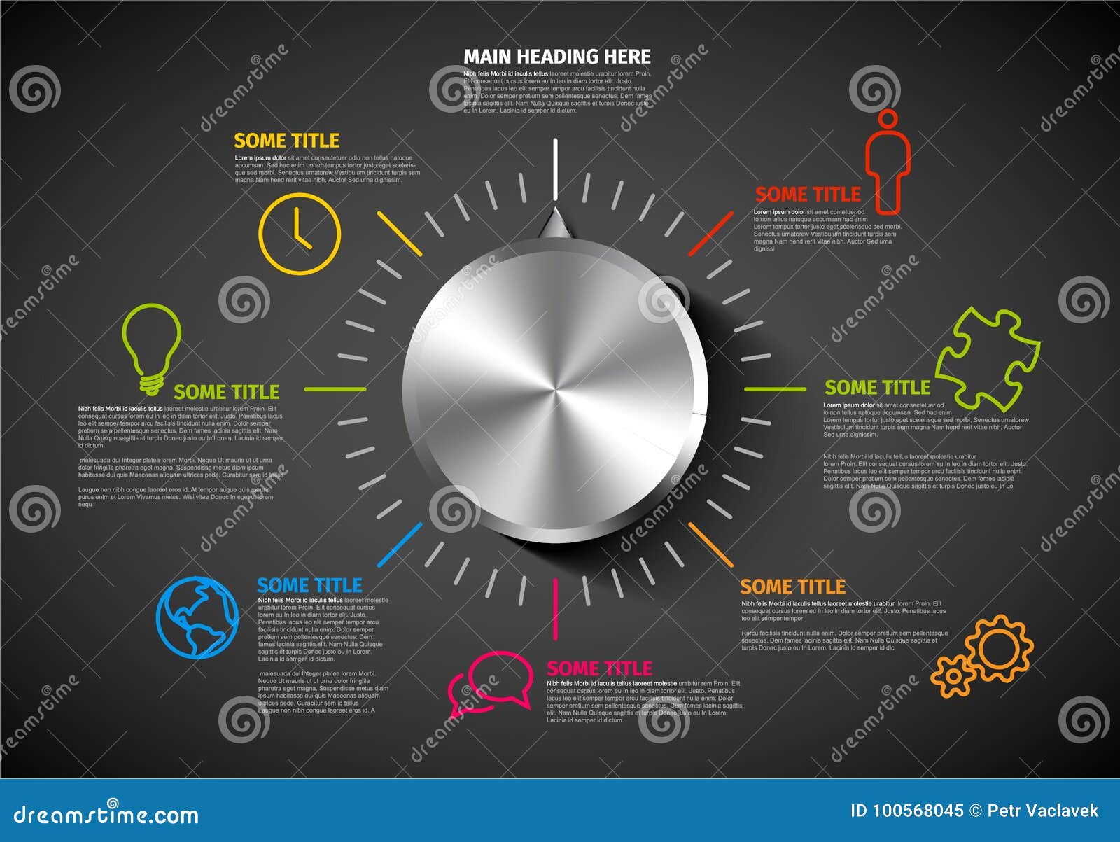 Vector Infographic Report Template with Knob Stock Vector ...