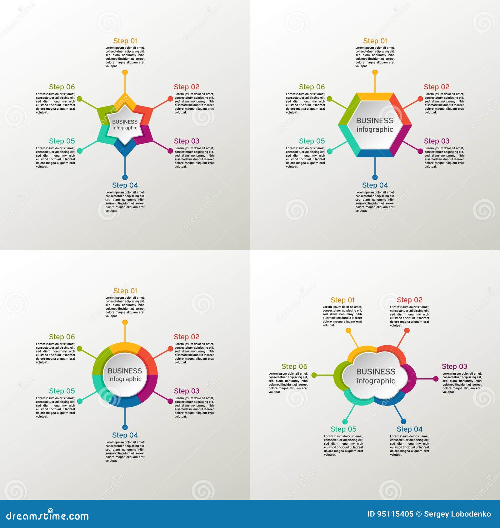 Vector Infographic Set. Business Diagrams, Graphs Round, Presentations ...